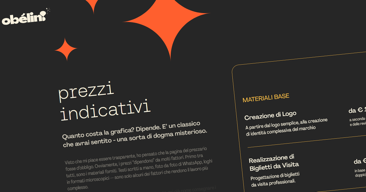 Tariffe e Pacchetti per Servizi di Graphic Design – obelin